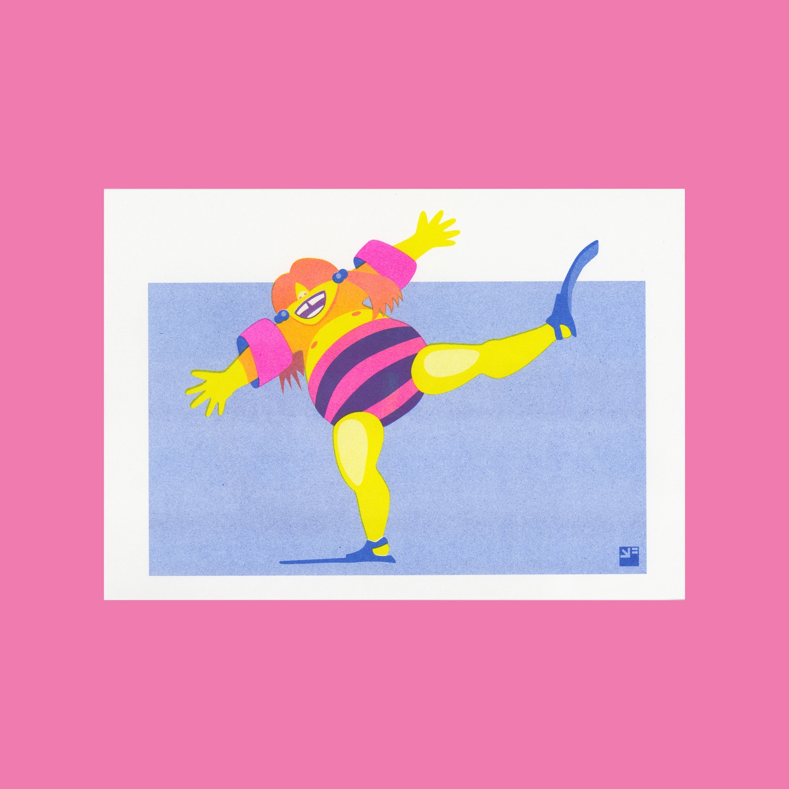 A4 Risograph Print Happy Flippers, From the Series at the Beach - Etsy