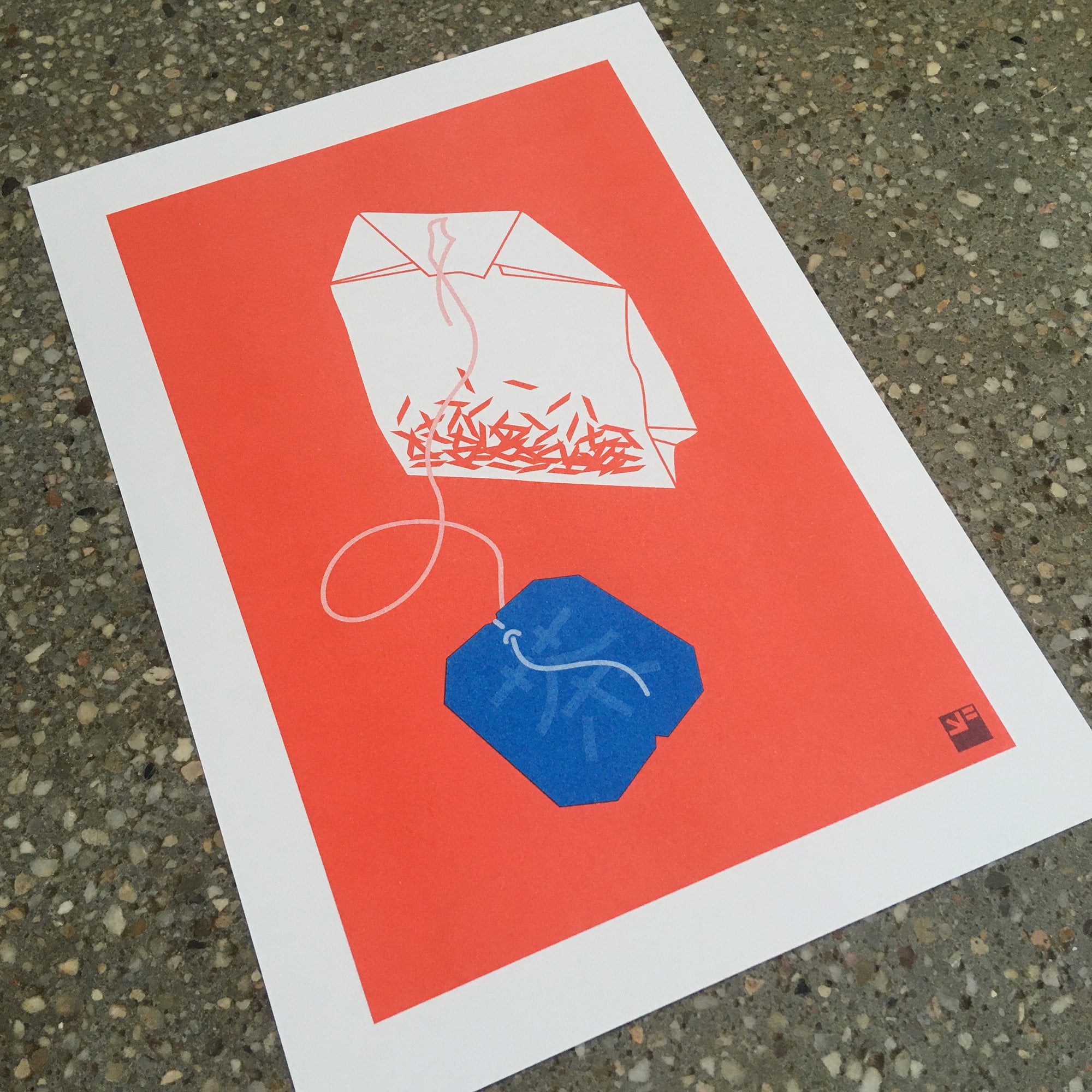 A4 Risograph Print Tea Bag, From the Extra Ordinary Series | 2 Color ...