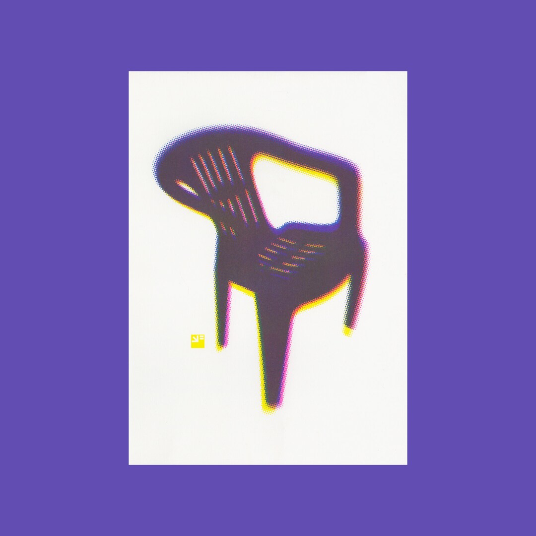 A4 Risograph Print / Monobloc Halftone Pattern / 3 Color Riso Print on ...