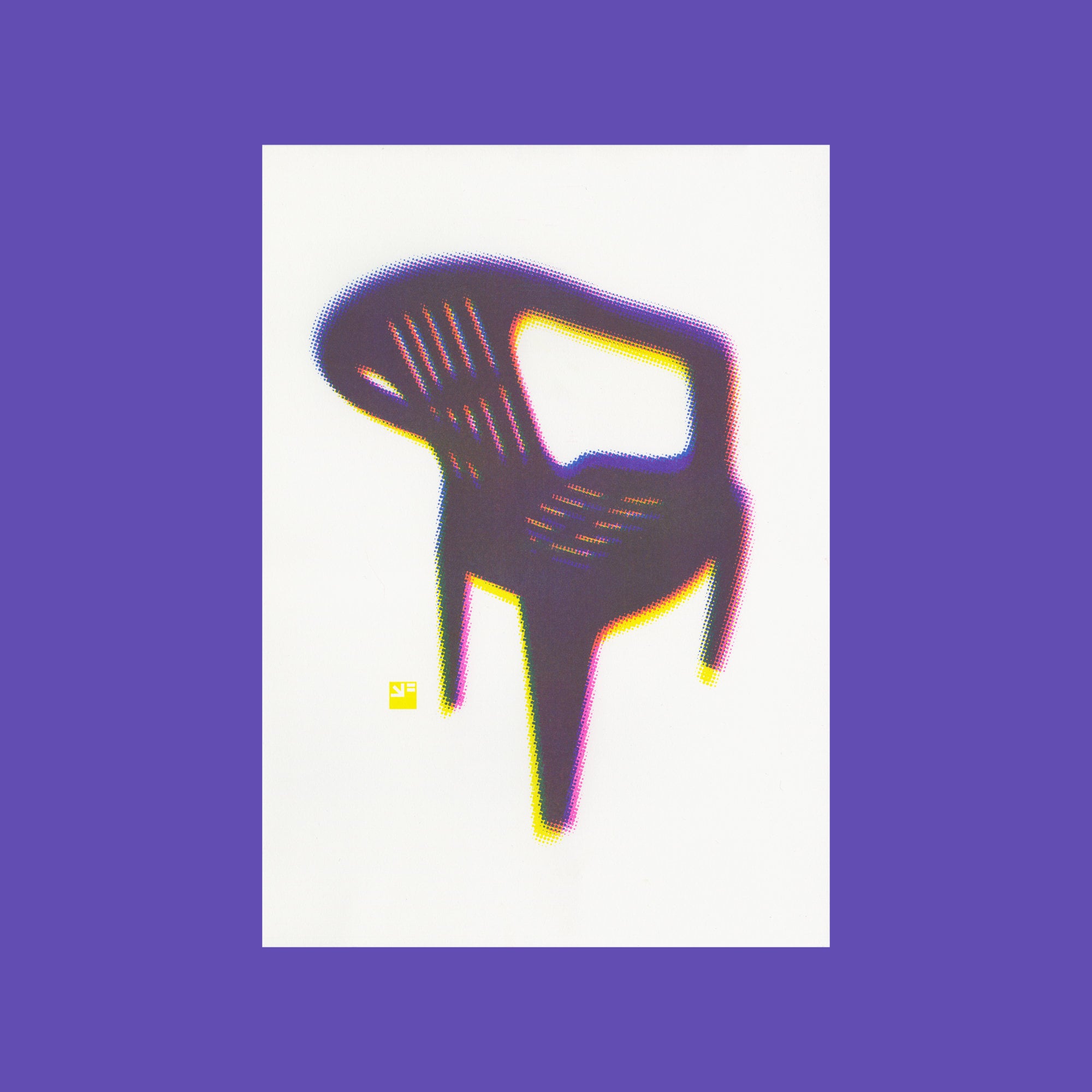A4 Risograph Print / Monobloc Halftone Pattern / 3 Color Riso Print on ...