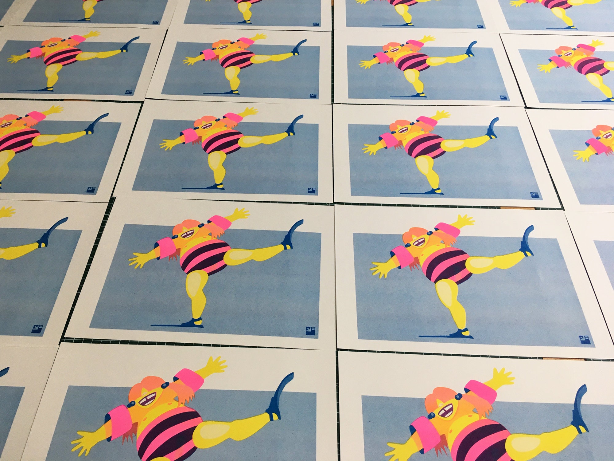 A4 Risograph Print Happy Flippers From the Series at the - Etsy