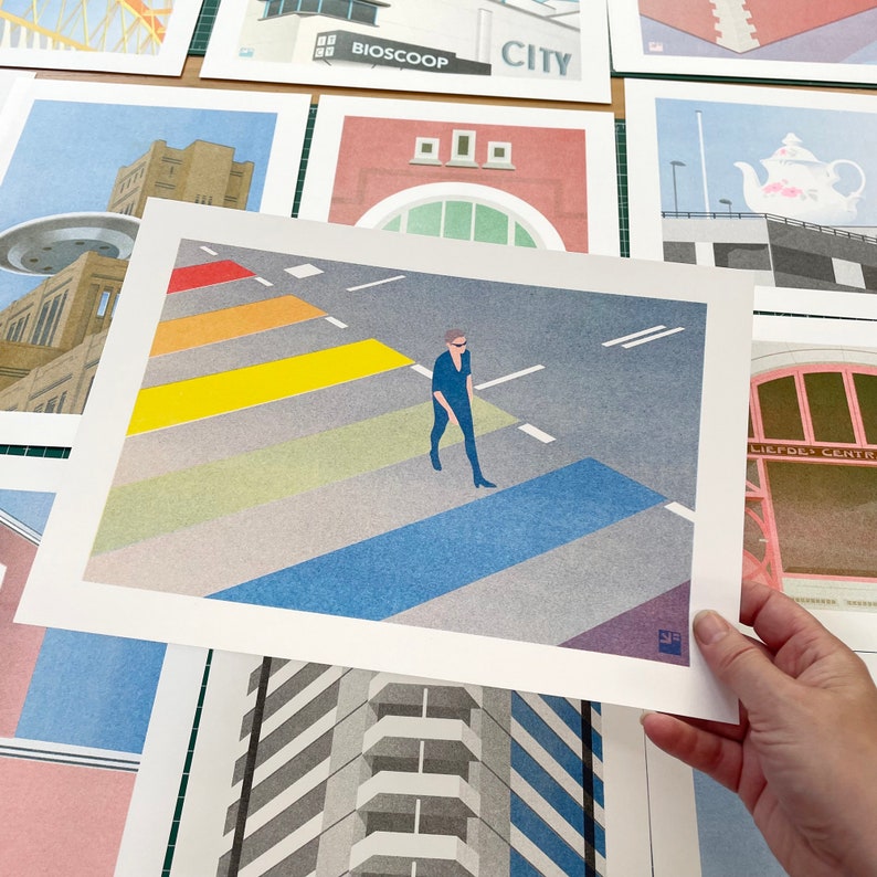 A4 Risograph the Rainbow Crossing From the Series: Utrecht Portraits of ...