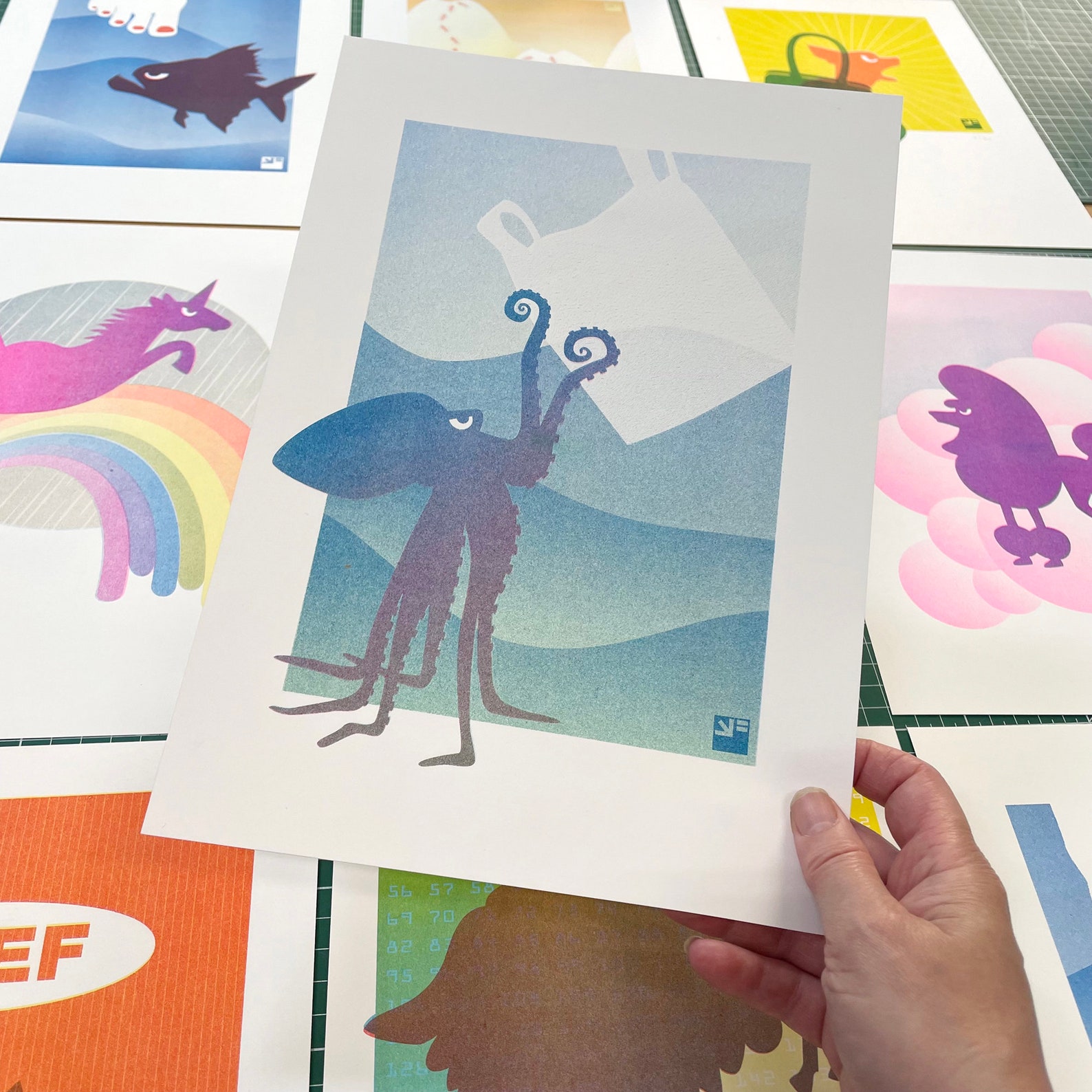 A4 Risograph Print Octopus Says NO to Plastic Soup, From the Angry ...