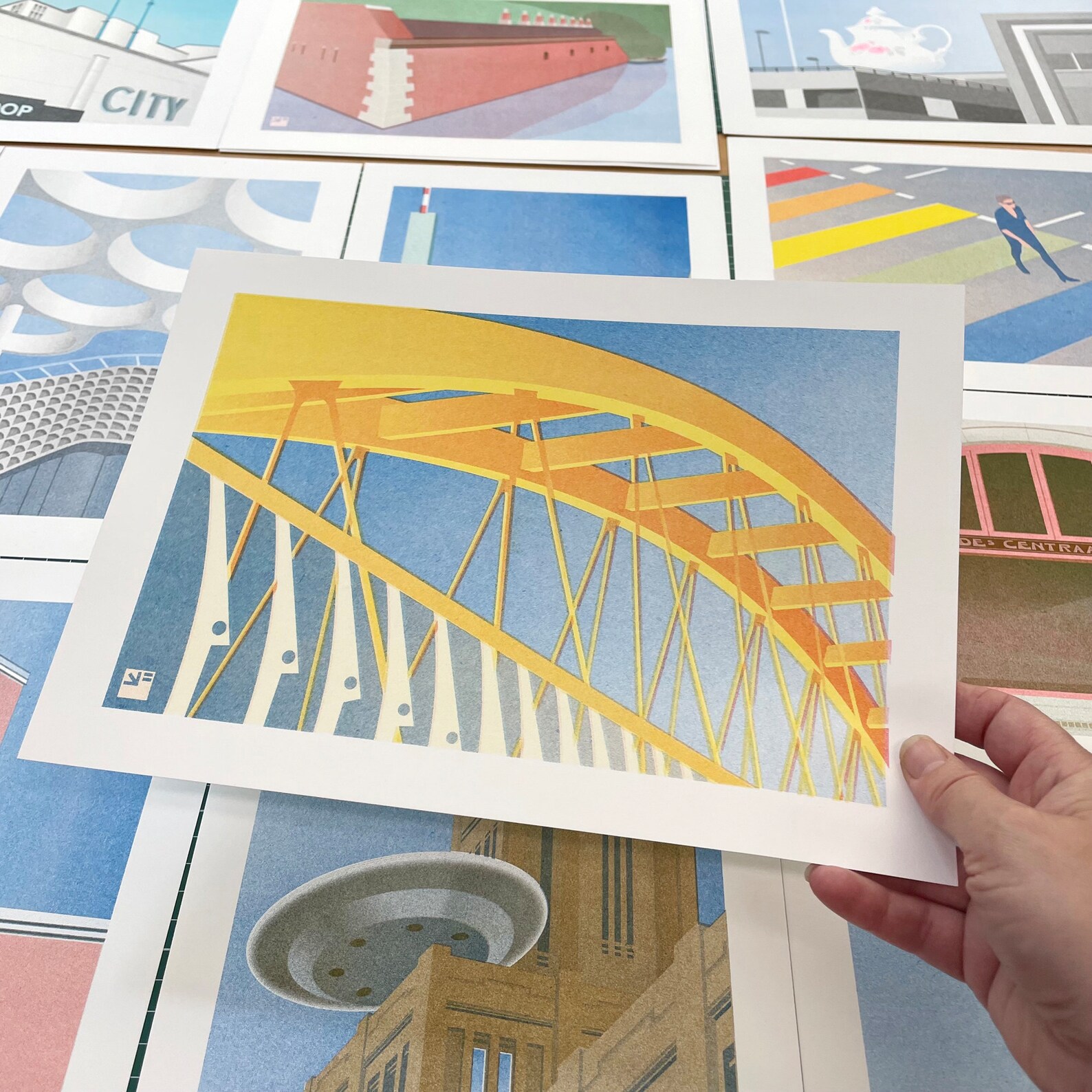 A4 Risograph Utrecht Portraits of a City: the Yellow Bridge - Etsy