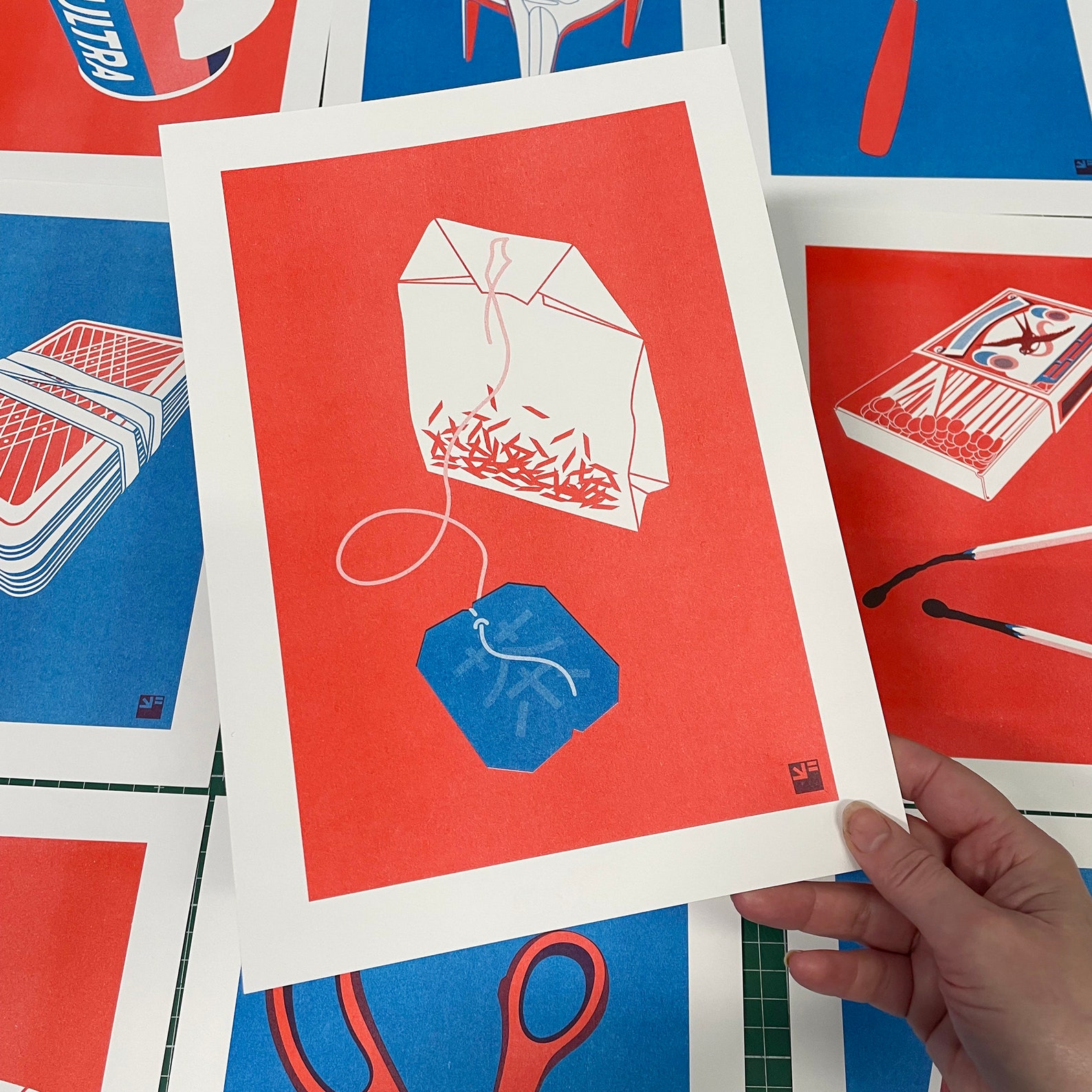 A4 Risograph Print Tea Bag, From the Extra Ordinary Series | 2 Color ...