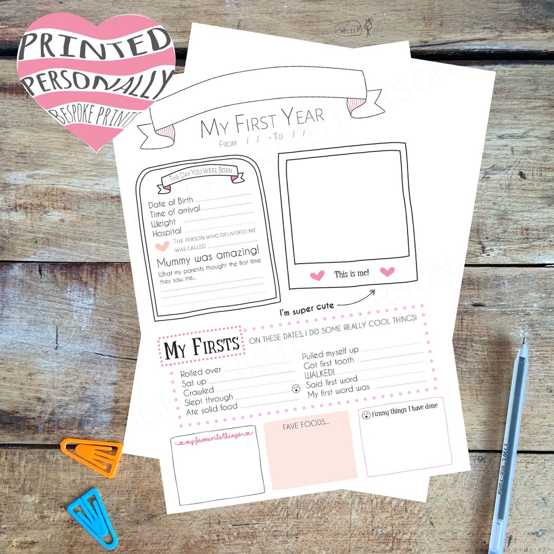 First Year Baby's Milestones | Baby Keepsake Journal | My First Year ...