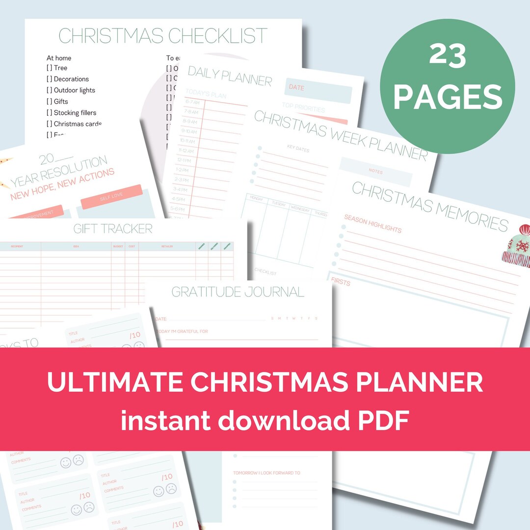 Christmas Planner, Printable Planner, Christmas Gift List, Organising ...