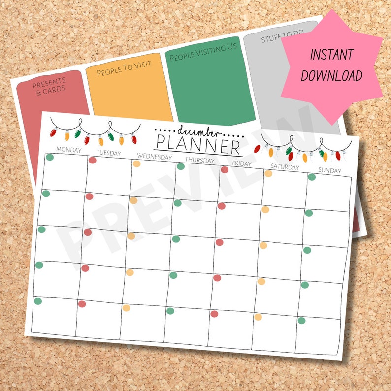 December Planner - A4 Planner - Christmas Organiser - - ADHD Planner ...