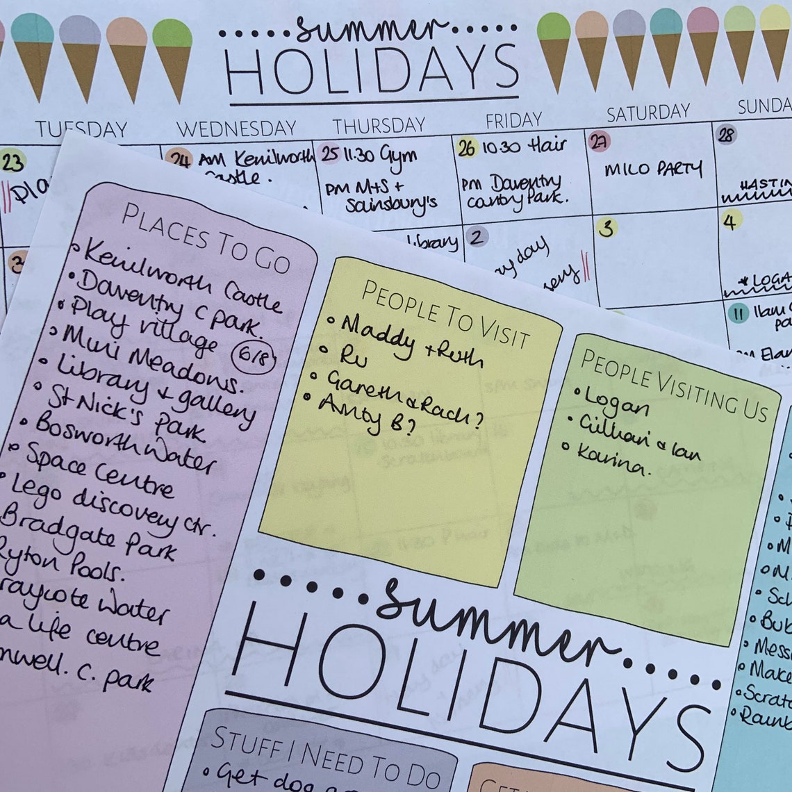 Summer Planner - A4 Planner - Summer Holidays Organiser - Printable ...
