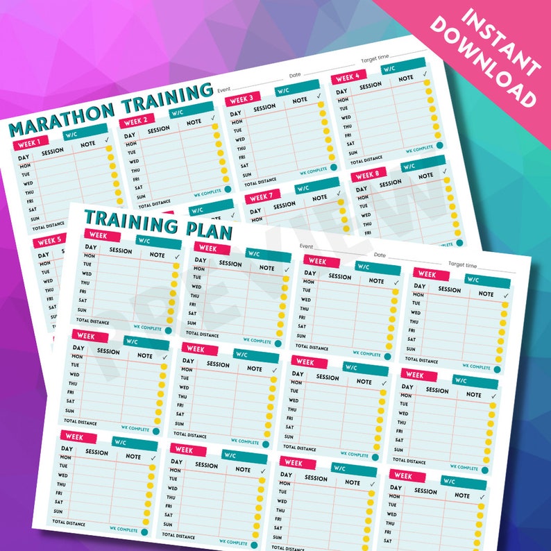 Marathon Training Plan | Running Training Plan | Blank Marathon ...