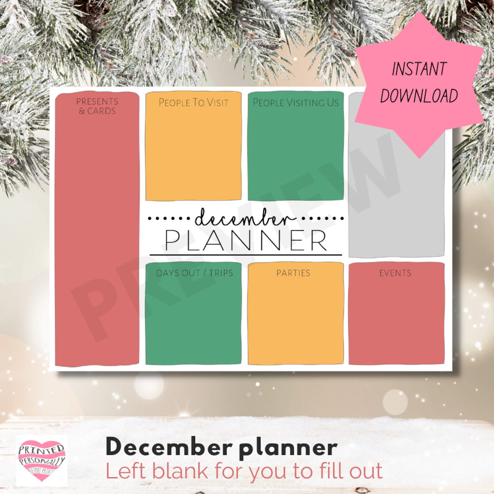 December Planner - A4 Planner - Christmas Organiser - - ADHD Planner ...