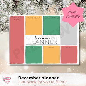 December Planner - A4 Planner - Christmas Organiser - - ADHD Planner ...