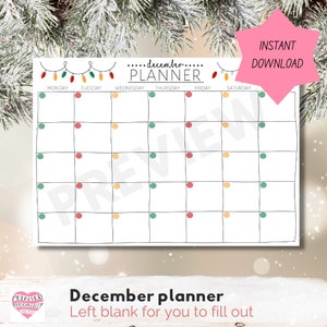 December Planner - A4 Planner - Christmas Organiser - - ADHD Planner ...