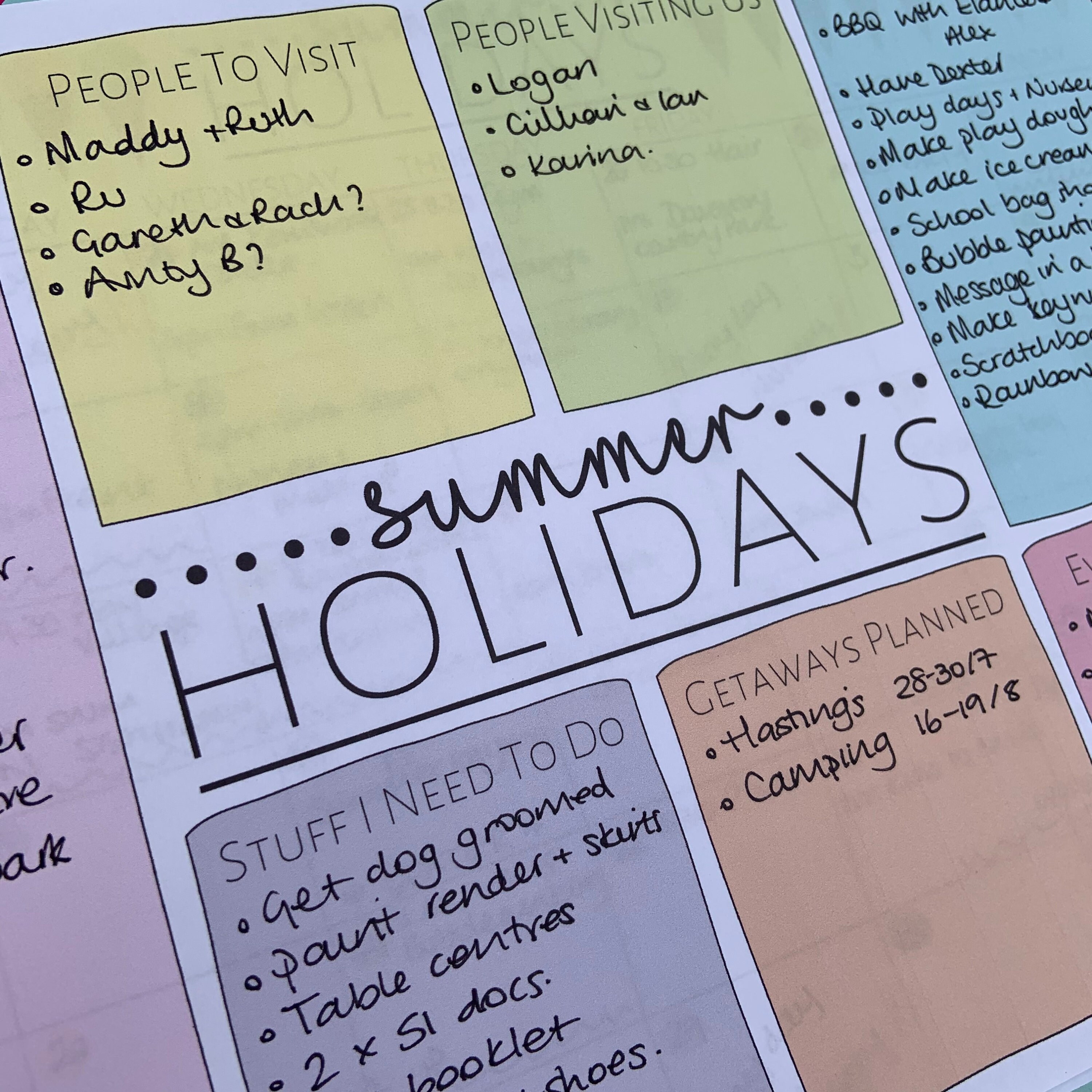 Summer Planner - A4 Planner - Summer Holidays Organiser - Printable ...