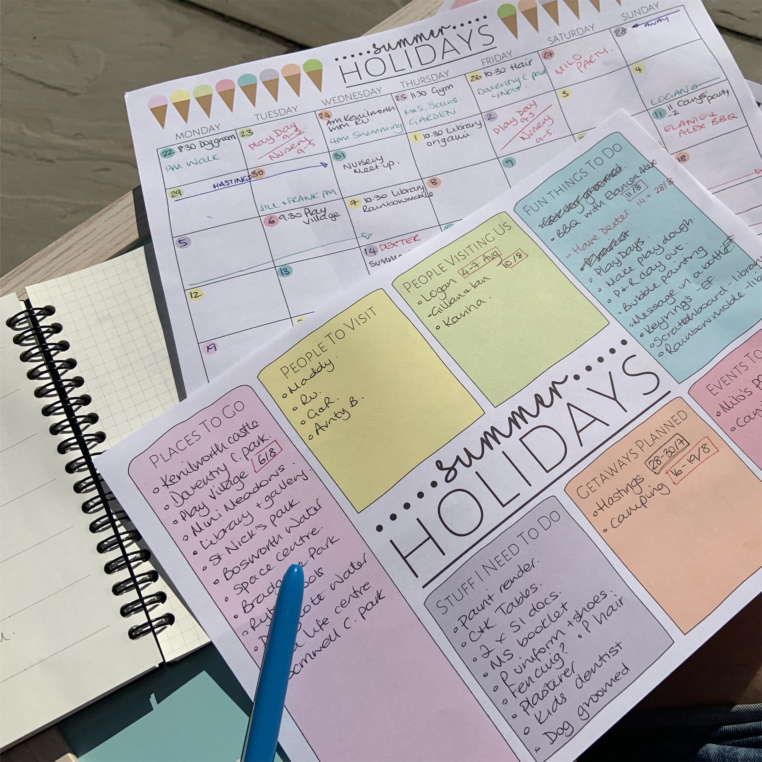 Summer Planner - A4 Planner - Summer Holidays Organiser - Printable ...