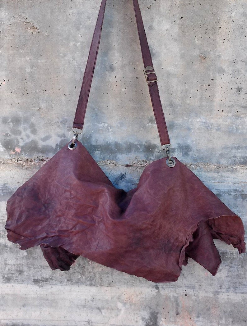 ASYMMETRIC LEATHER BAG- Boho-chic Leaher Bag- Hippy Leather Bag ...