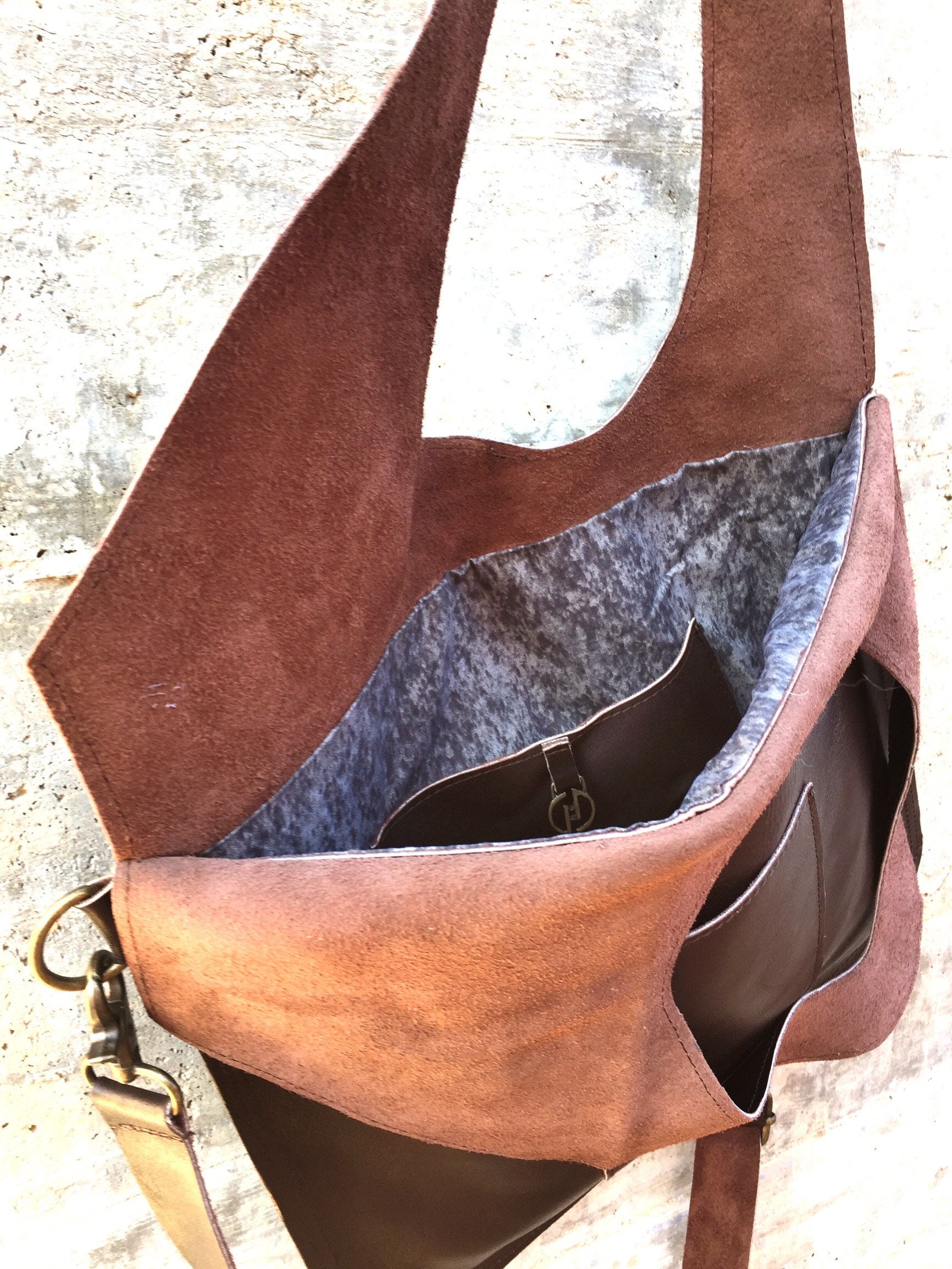 ORIGINAL FLAT HANDBAG Minimalist Leather Bag-tote Leather - Etsy