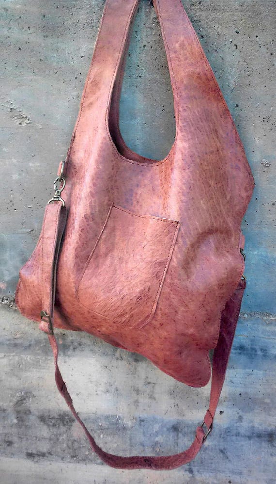 ORIGINAL FLAT HANDBAG Minimalist leather bag-Tote leather | Etsy