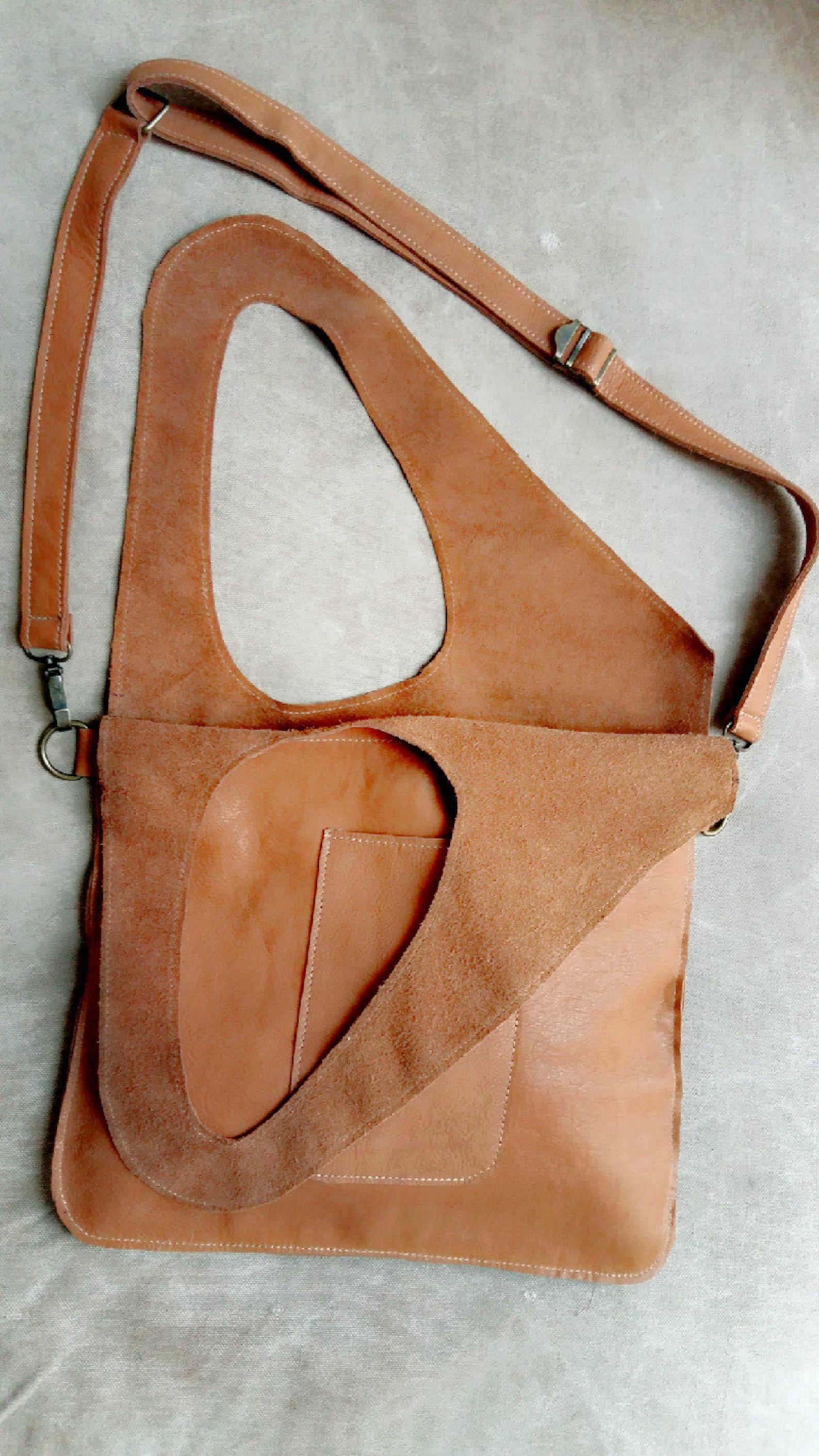 ORIGINAL FLAT HANDBAG- Minimalist Leather Bag-tote Leather Bag ...