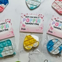 Valentines Pop It Fidget Gift Tags, Valentine's, Teacher Gift, Pop-it ...