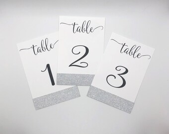 Glitter Table Number - Etsy