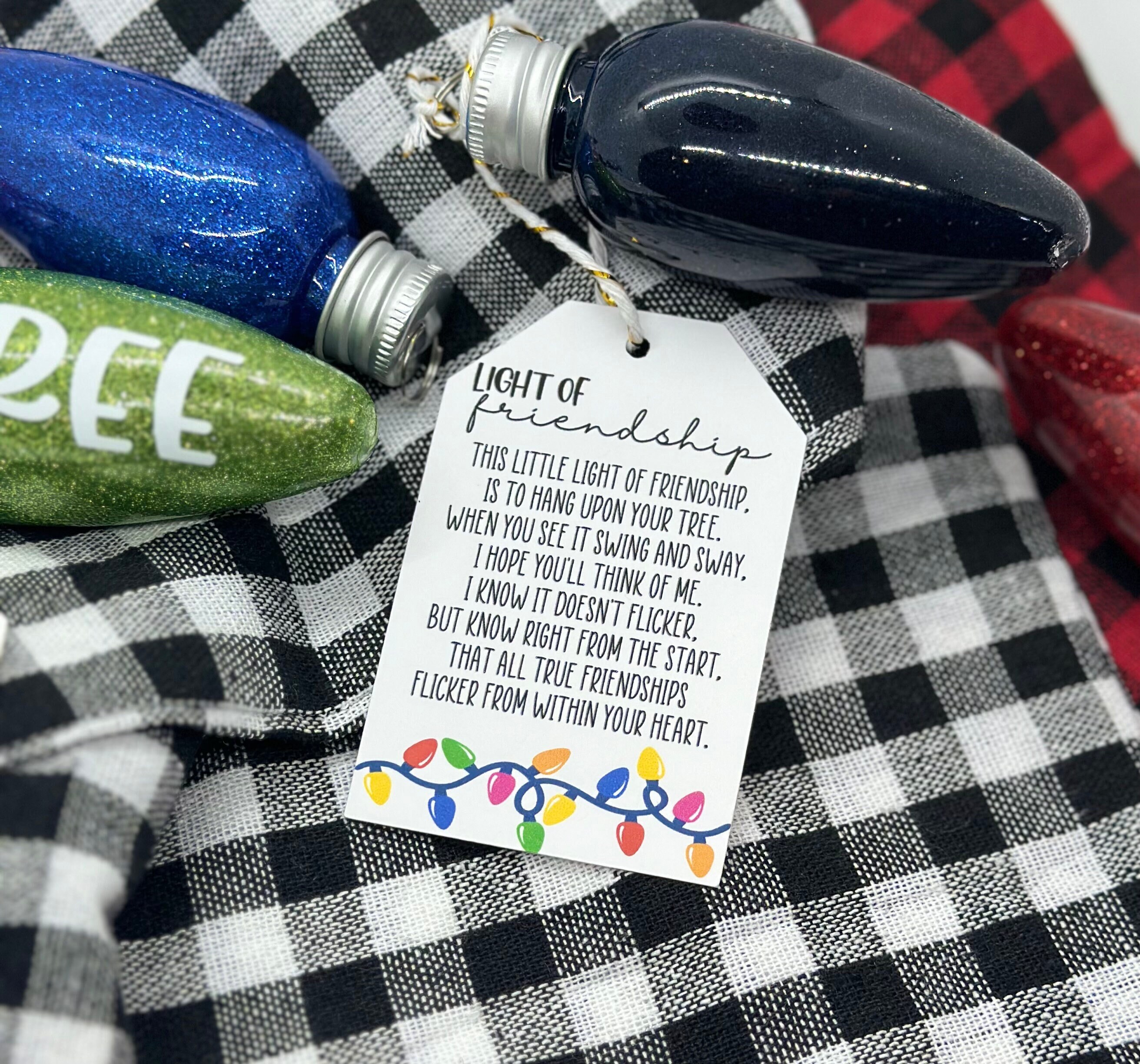 Light of Friendship Ornament // Plastic Light Bulb Ornament ...