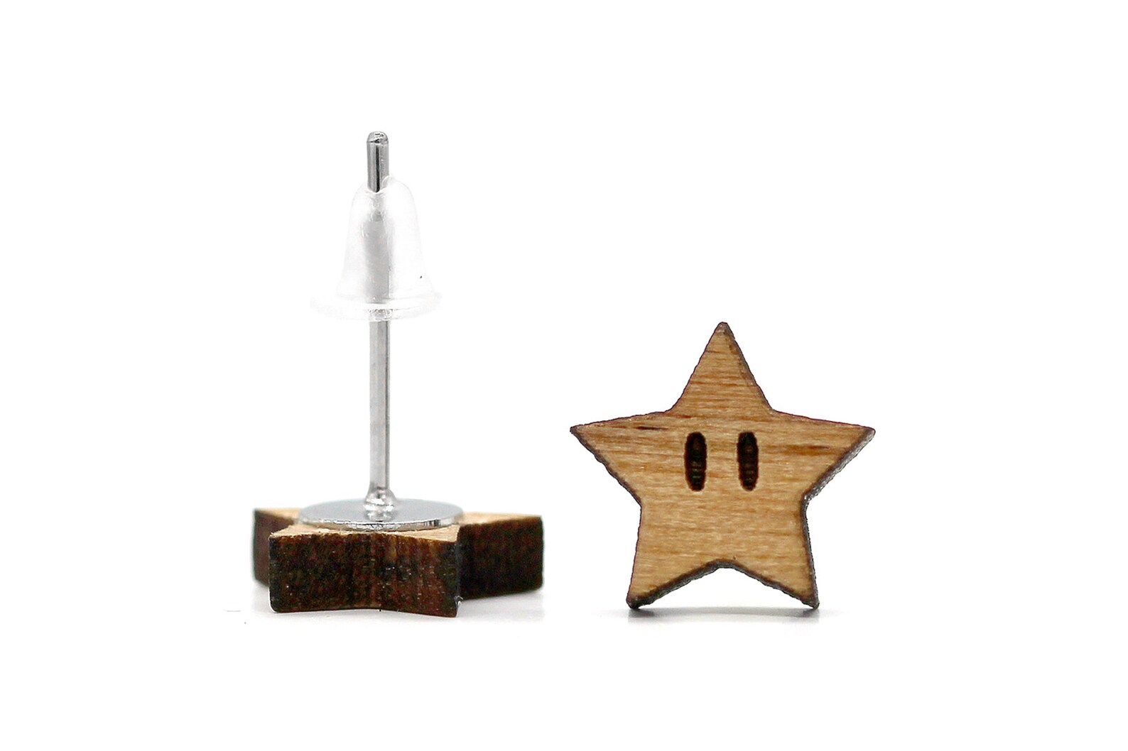 Mario Star Jewel Video Game Character. Earrings Wooden - Etsy