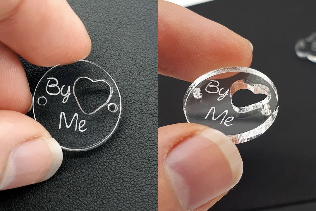 Small Round Piece in Transparent Acrylic Created by Laser, 100% ...