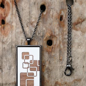 Contemporary Cubism Necklace in Wood and Metal. Everything is ...
