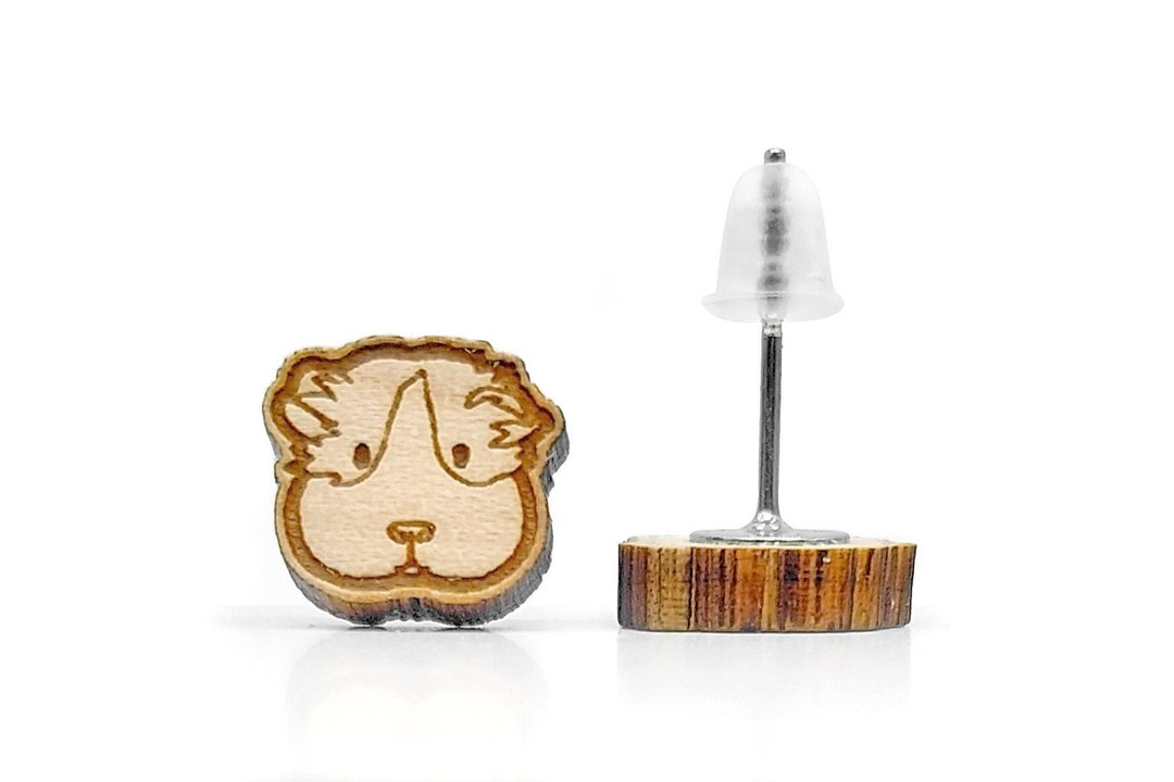 Customizable Guinea Pig Ear Chip, Laser Cut Engraved Wood. Small Cute ...