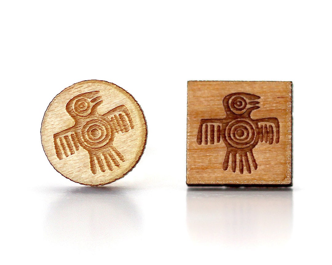 Round or Square Customizable Earrings, Mexican Eagle Mayan Civilization ...