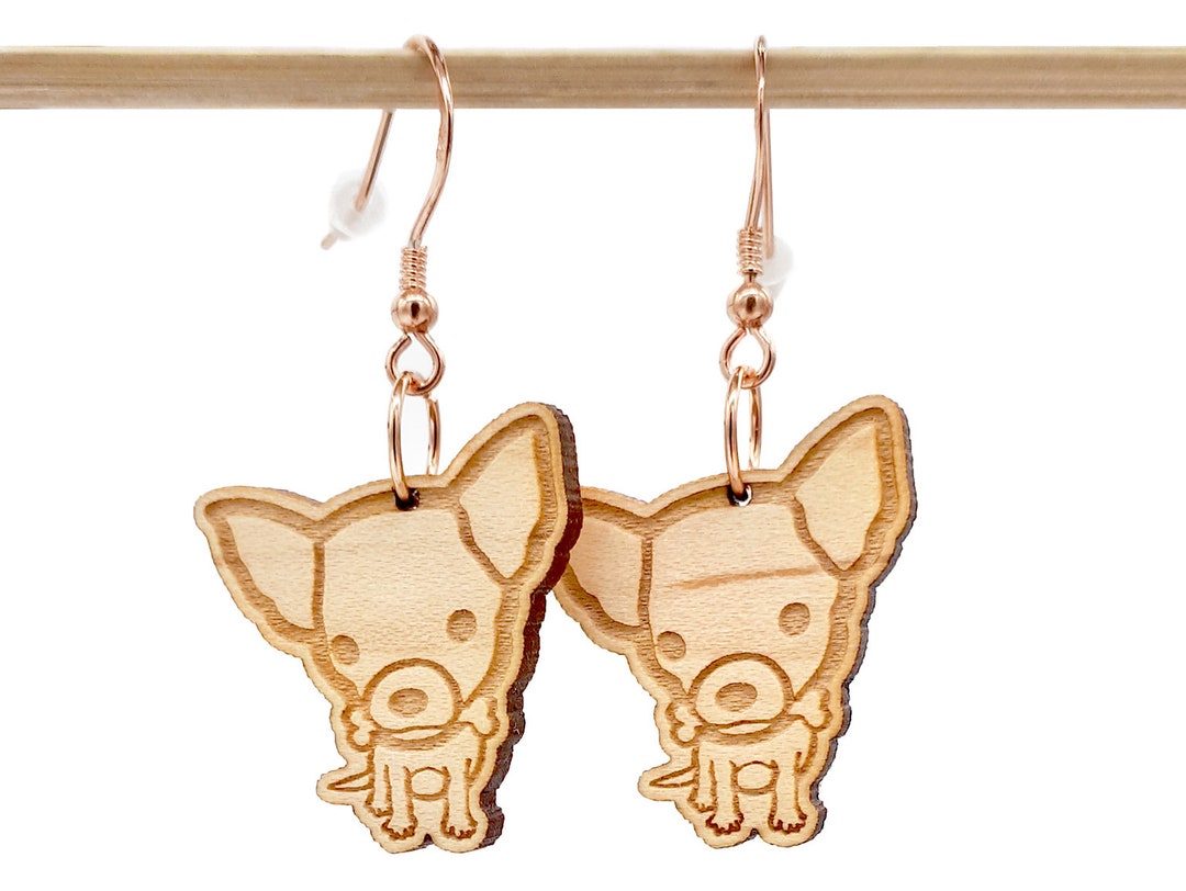 Aretes para perros pequeños raza chihuahua madera grabada y - Etsy España