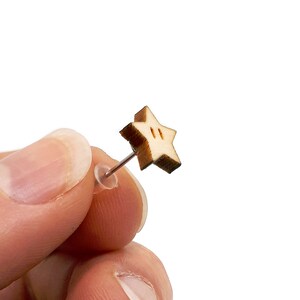 Mario Star Jewel, Video Game Character. Earrings, Wooden Chips. Three ...