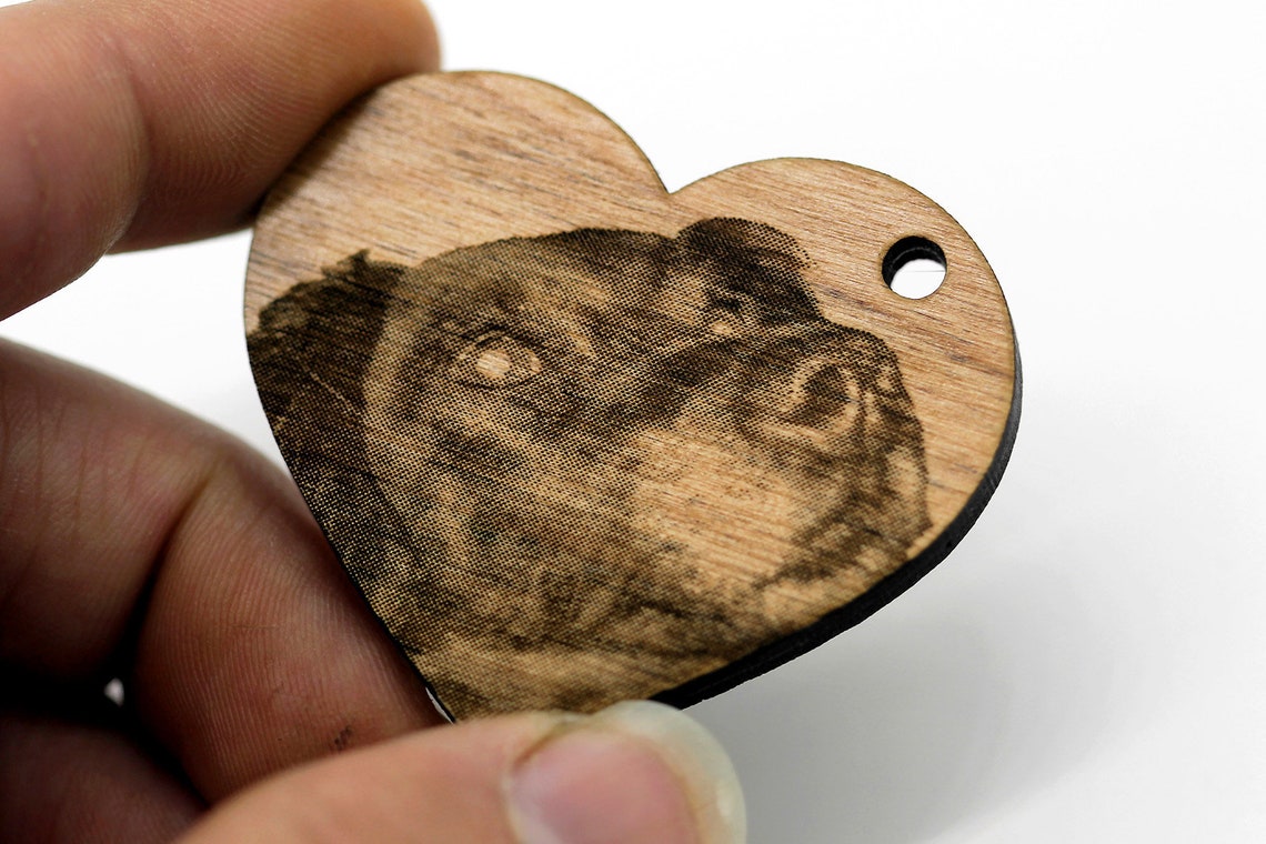 Your Favorite Photo Laser Engraved on a Wooden Heart an - Etsy