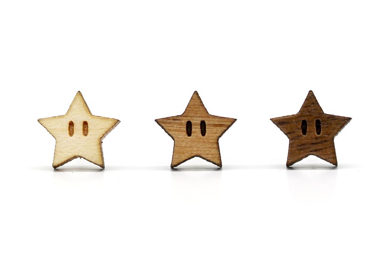 Mario Star Jewel Video Game Character. Earrings Wooden - Etsy