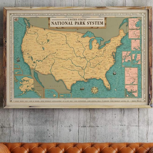 National Park System Units Map Poster National Park Service - Etsy