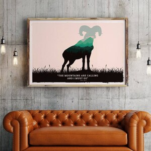 Bighorn Sheep Poster, Bighorn Sheep Art Print , Bighorn Sheep Art ...