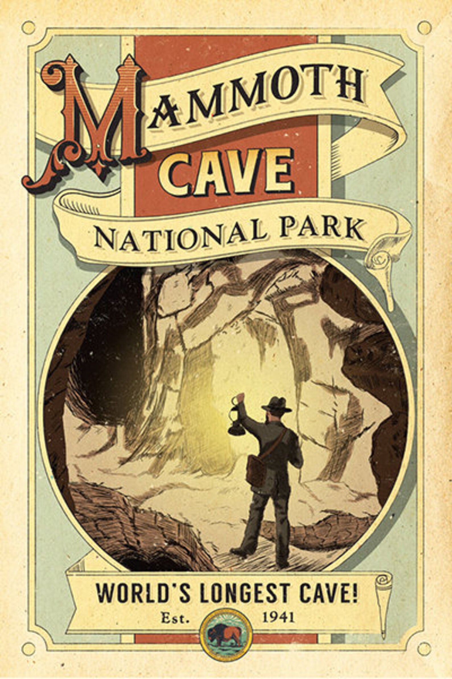 Mammoth Cave Poster, Mammoth Cave National Park Print, Cave Poster ...