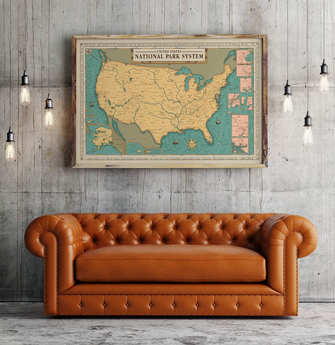 National Park System Units Map Poster, National Park Service Map ...