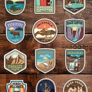 National Park Stickers, GET 3, 6, 10, 20, 30 or 63 Vinyls, Choose Your ...