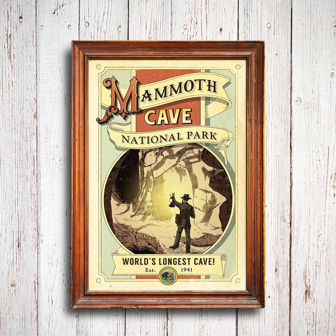 Mammoth Cave Poster, Mammoth Cave National Park Print, Cave Poster ...