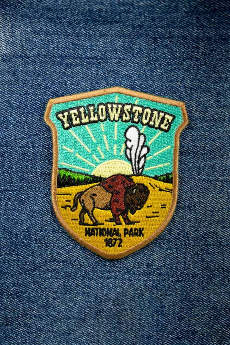 Yellowstone National Park Full Embroidered Illustrated Iron-on Patch - Etsy