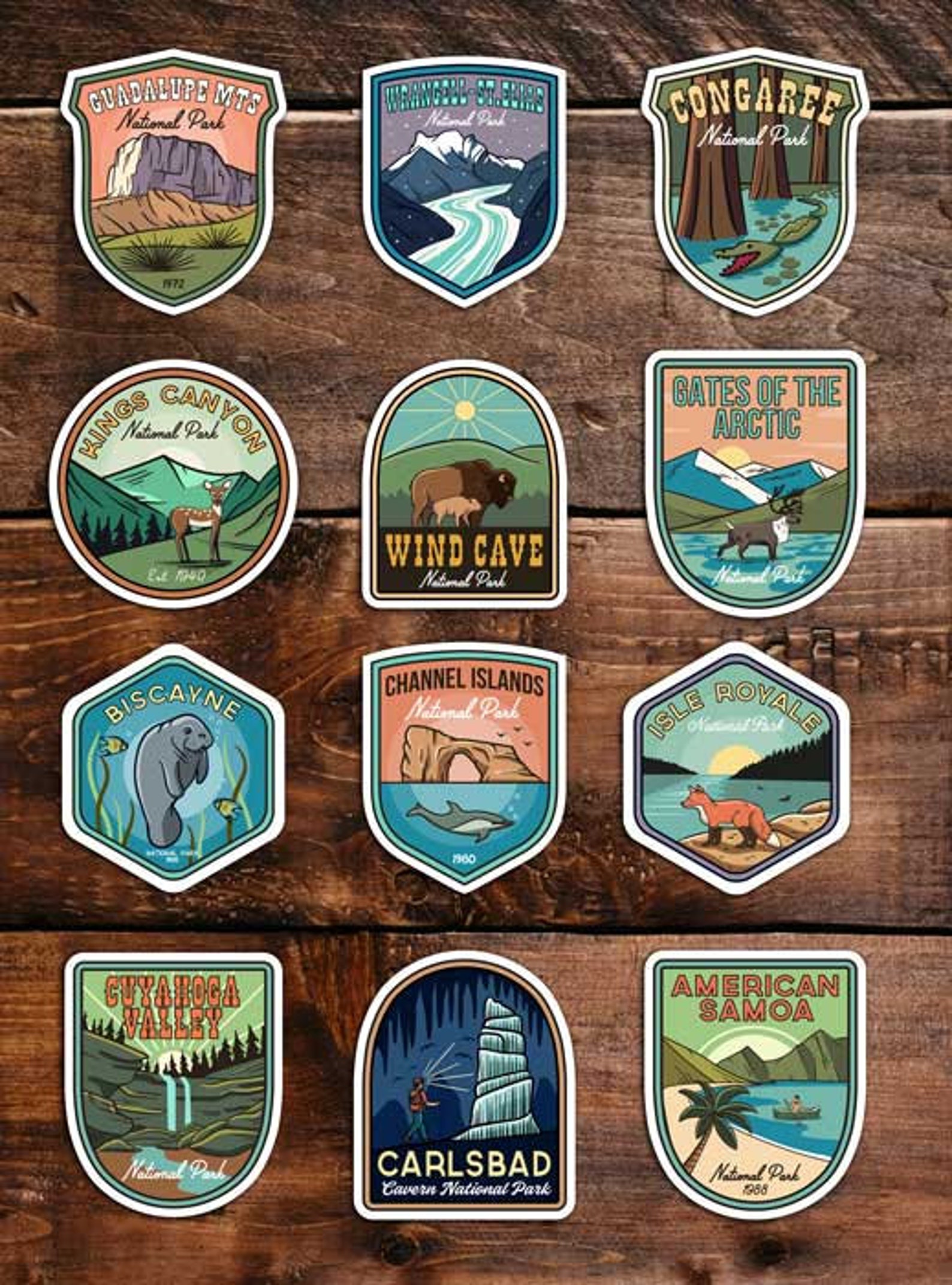 National Park Stickers, GET 3, 6, 10, 20, 30 or 63 Vinyls, Choose Your ...