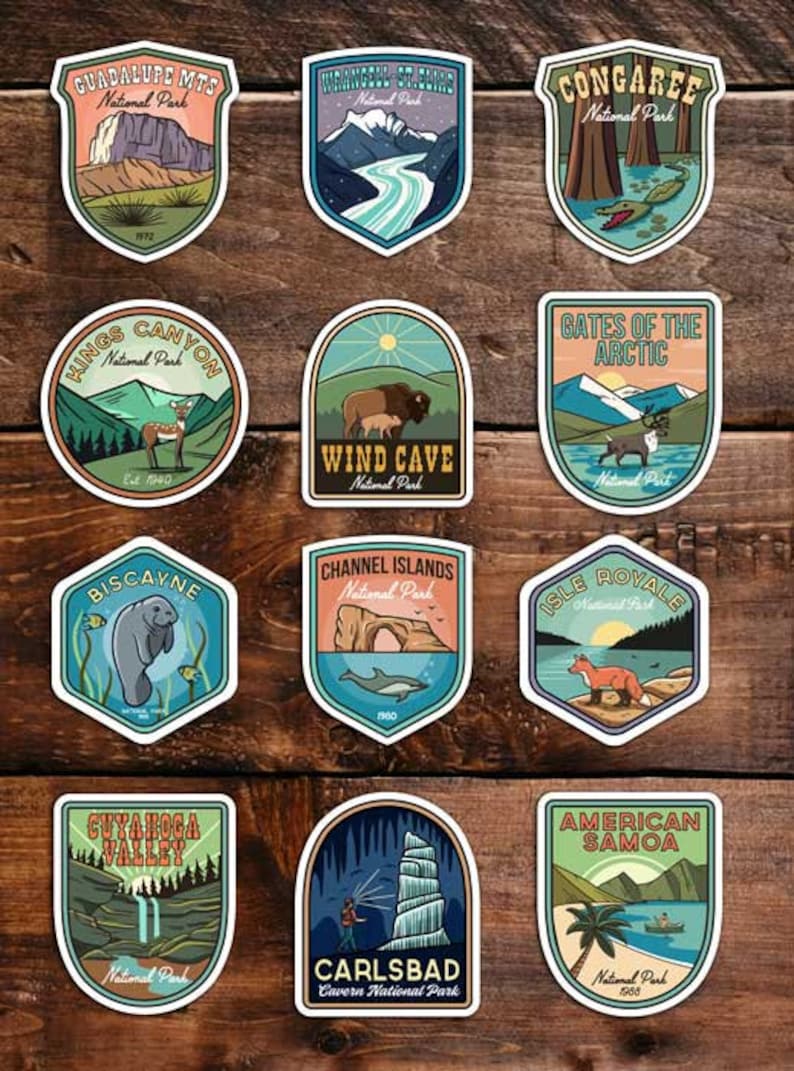 National Park Stickers GET 3 6 10 20 30 or 63 Vinyls - Etsy