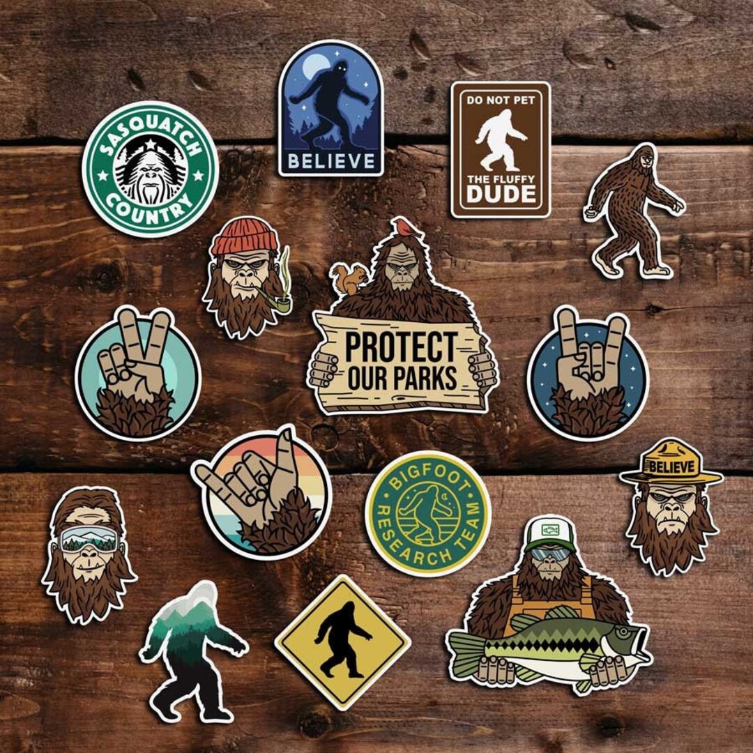 Bigfoot Sticker Set, Choose Your Designs and Quantities. Waterproof ...