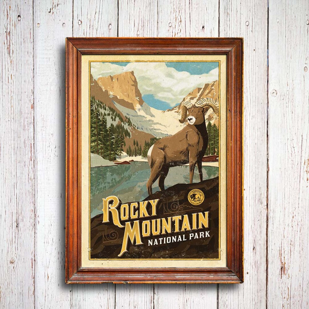 Rocky Mountain Poster, Rocky Mountain National Park Print, Ski Colorado ...