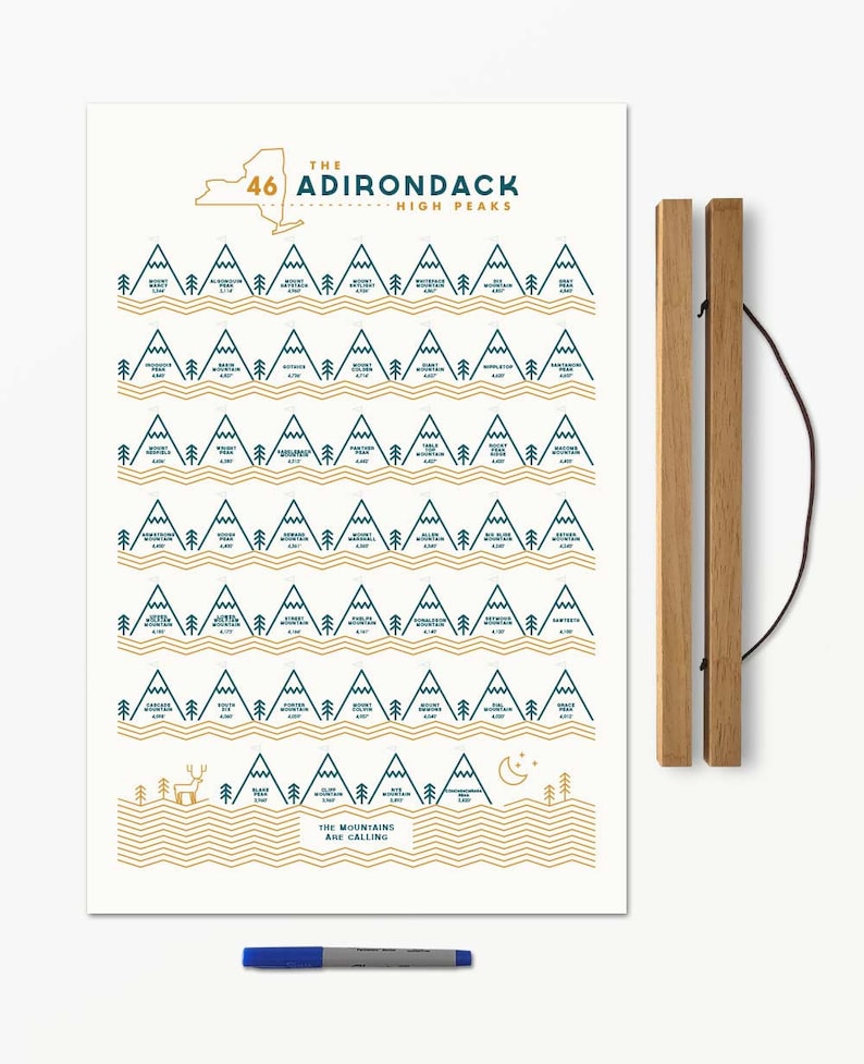 Adirondack High Peaks 46er Checklist , Hiker Gift , Bucket List - Etsy