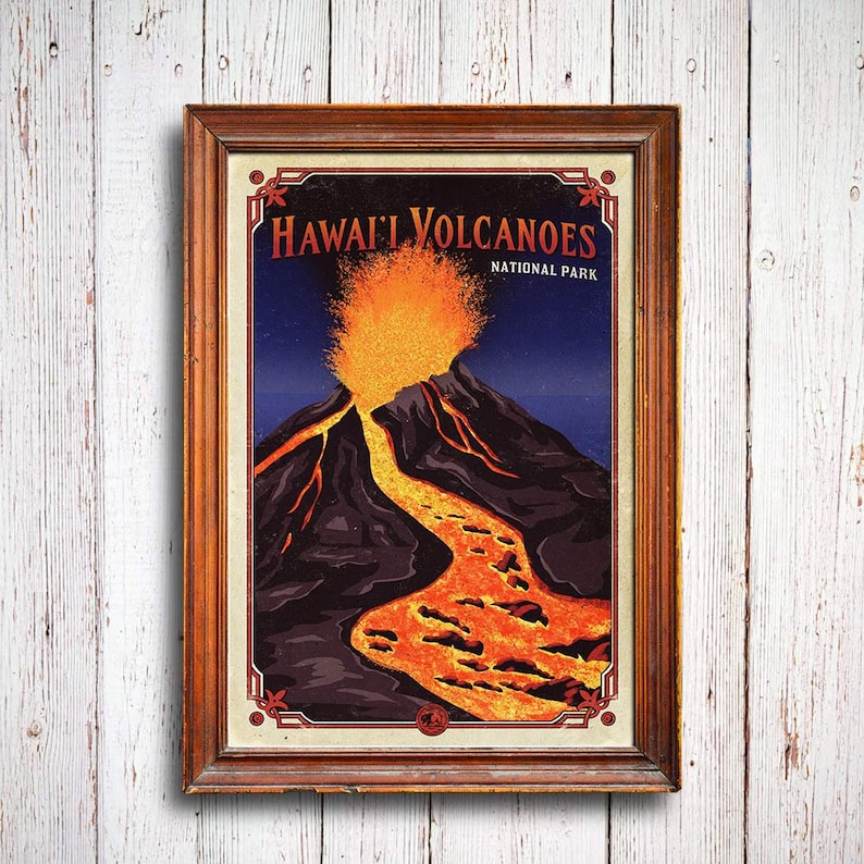 Hawaii Volcanoes Poster Hawaii Volcanoes National Park Print - Etsy
