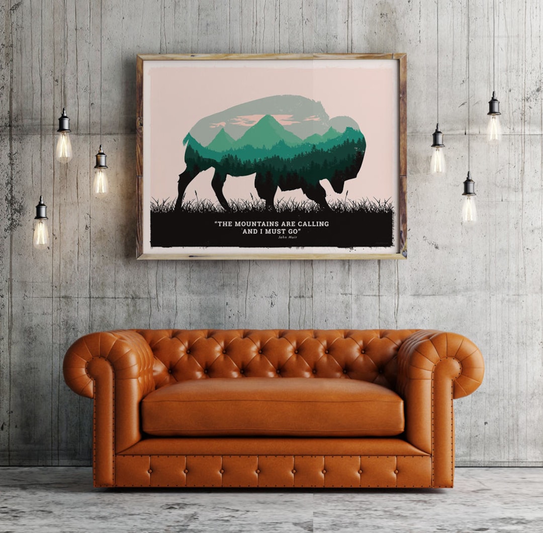 Buffalo Poster, Buffalo Print, Buffalo Art, Yellowstone Buffalo ...