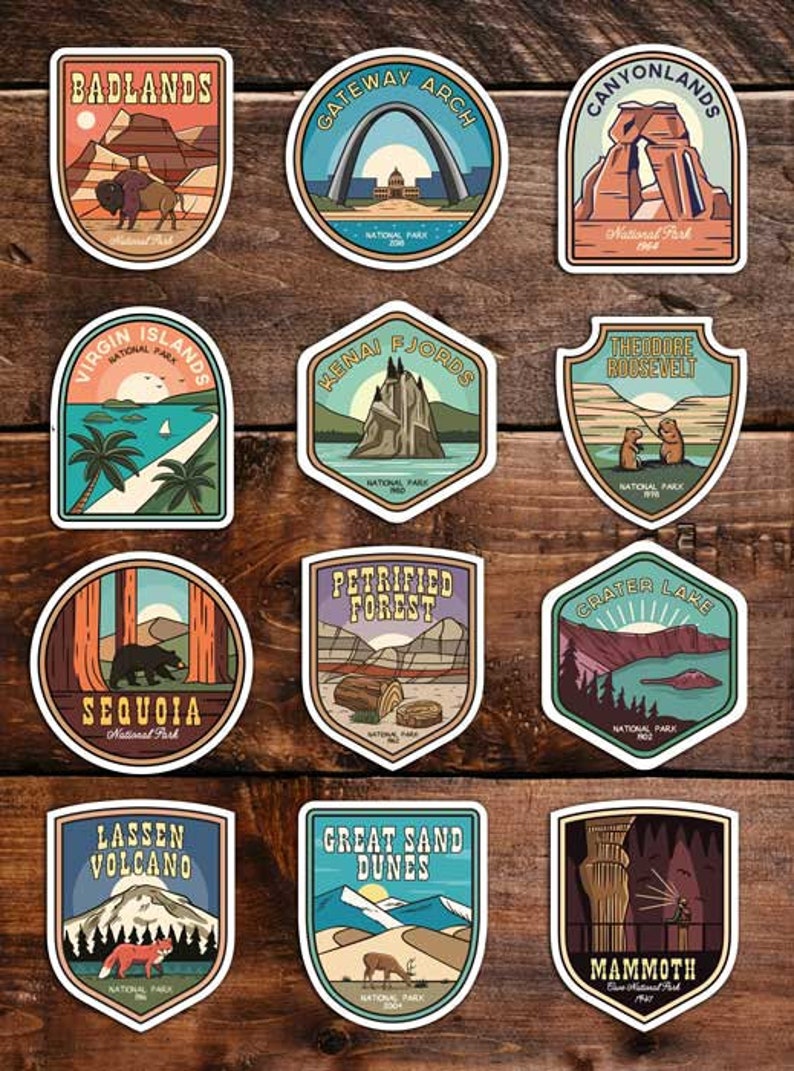 National Park Stickers GET 3 6 10 20 30 or 63 Vinyls - Etsy